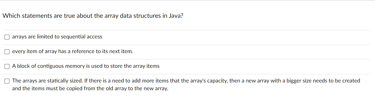 Solved Which Statements Are True About The Array Data