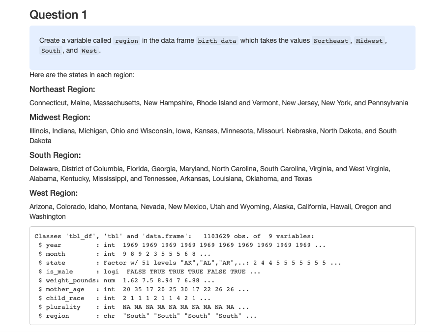 Setting up Load tidyverse, which includes dplyr , | Chegg.com