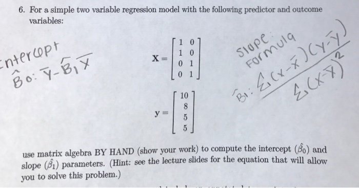 Solved For a simple two variable regression model with the | Chegg.com