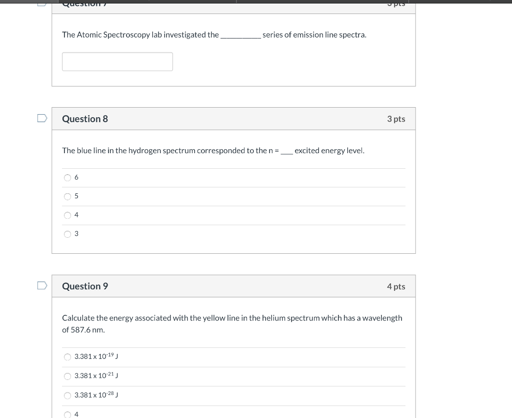 Solved pts ucstioT7 series of emission line spectra. The | Chegg.com