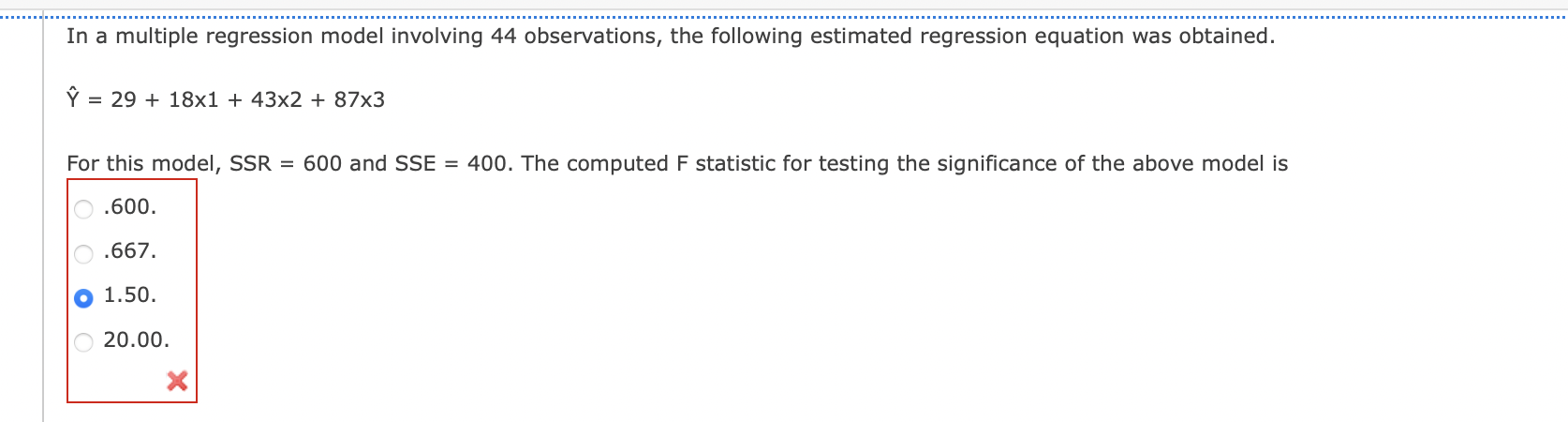 Solved In a multiple regression model involving 44 | Chegg.com
