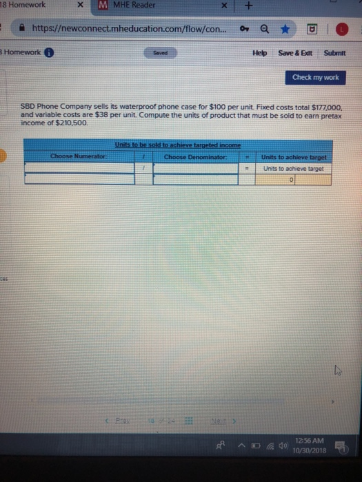 Solved Saved Help Save& Exit Subm Check my work SBD Phone | Chegg.com