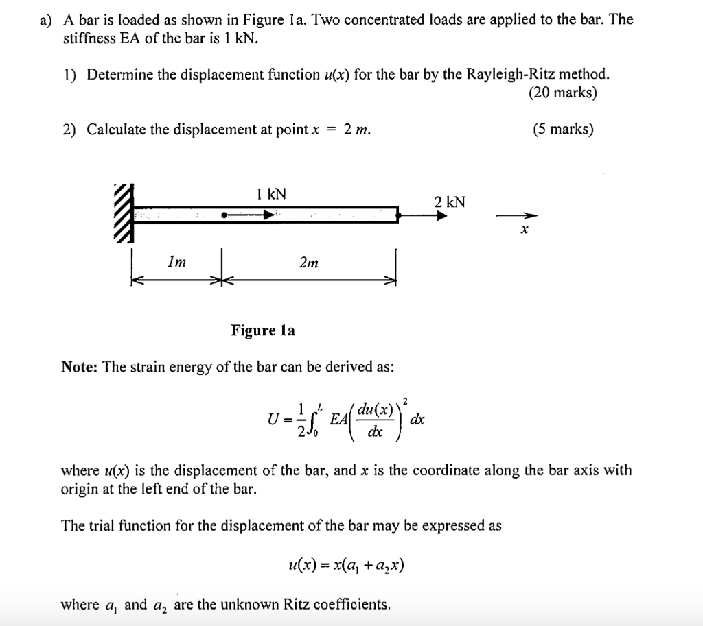 Solved a) A bar is loaded as shown in Figure la. Two | Chegg.com