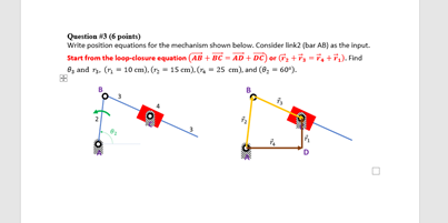 Solved Question 13(6 points) Write position equations for | Chegg.com