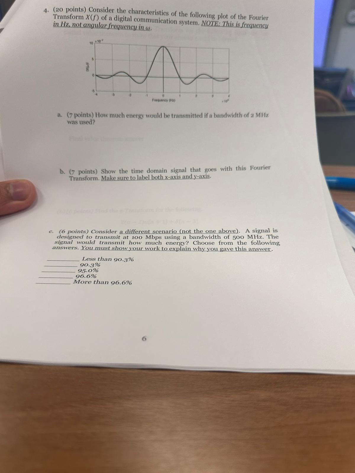 Solved 4. (20 points) Consider the characteristics of the | Chegg.com
