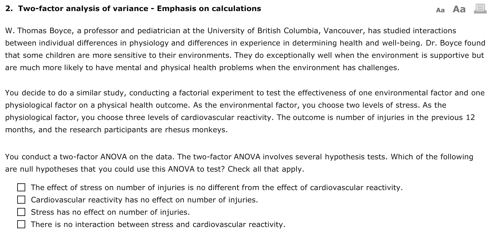 Solved 2. Two-factor analysis of variance - Emphasis on | Chegg.com