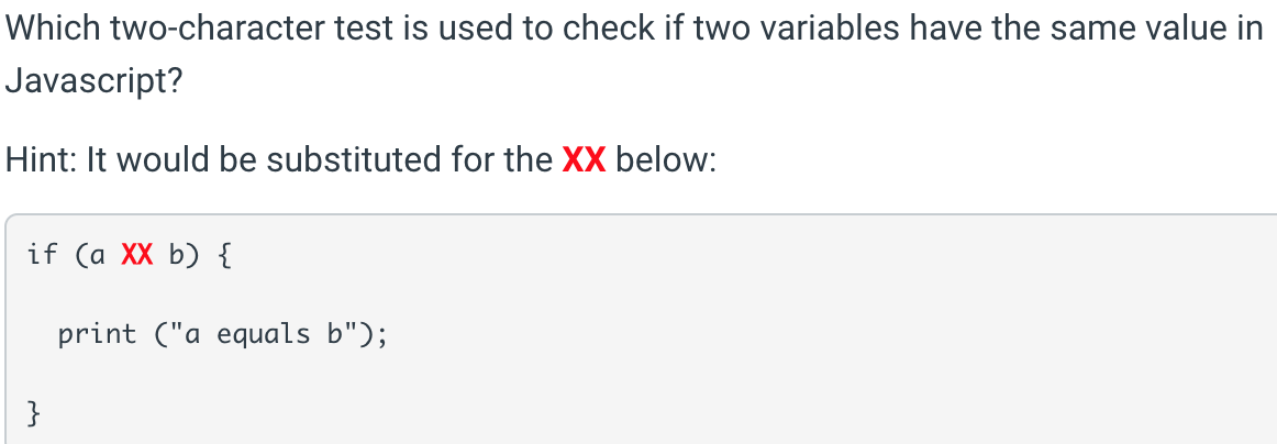 Solved Which two-character test is used to check if two | Chegg.com