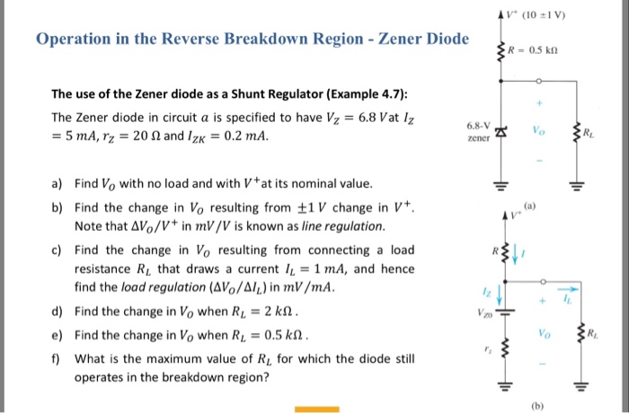 Solved V(10 1 V) Operation in the Reverse Breakdown Region - | Chegg.com