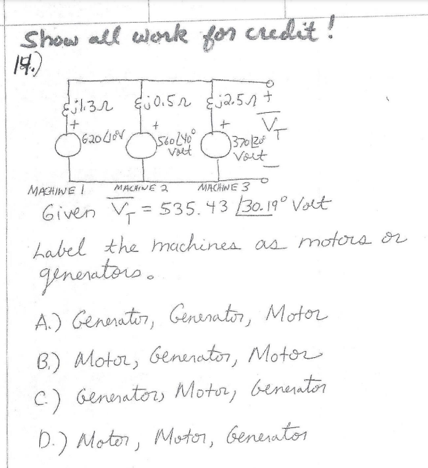 Solved Show all work for credit! 14.) M. Given | Chegg.com