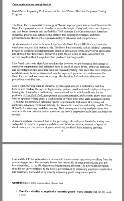 Assignment-Case Study Human Resource Management BUSI | Chegg.com