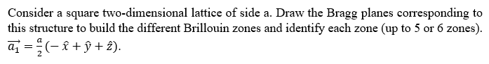 Solved Consider a square two-dimensional lattice of side a. | Chegg.com