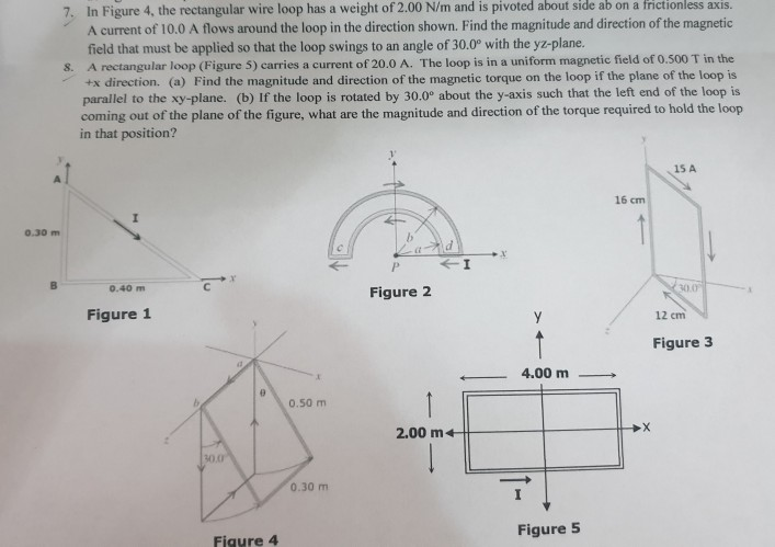 Solved 7. In Figure 4, the rectangular wire loop has a | Chegg.com