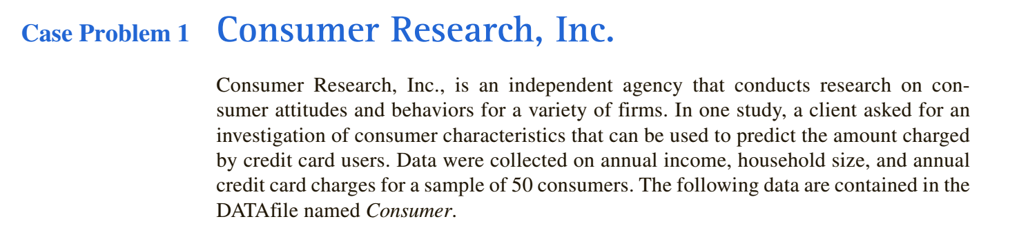 Case Problem 1 Consumer Research Inc Consumer