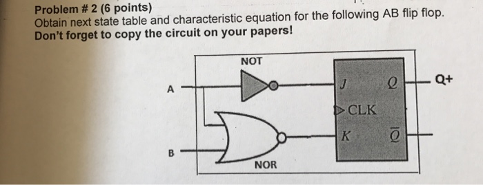 Solved Obtain next state table and characteristic equation | Chegg.com