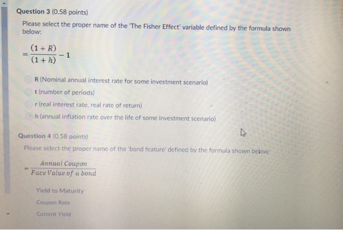 Solved Question 3 (0.58 points) Please select the proper | Chegg.com