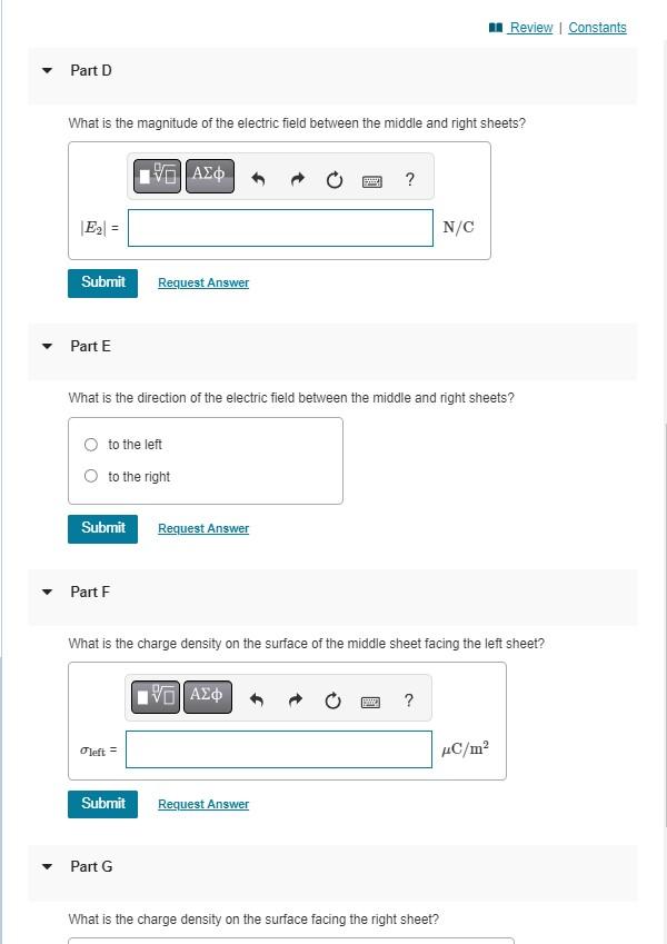 Solved Three very large sheets are separated by equal | Chegg.com