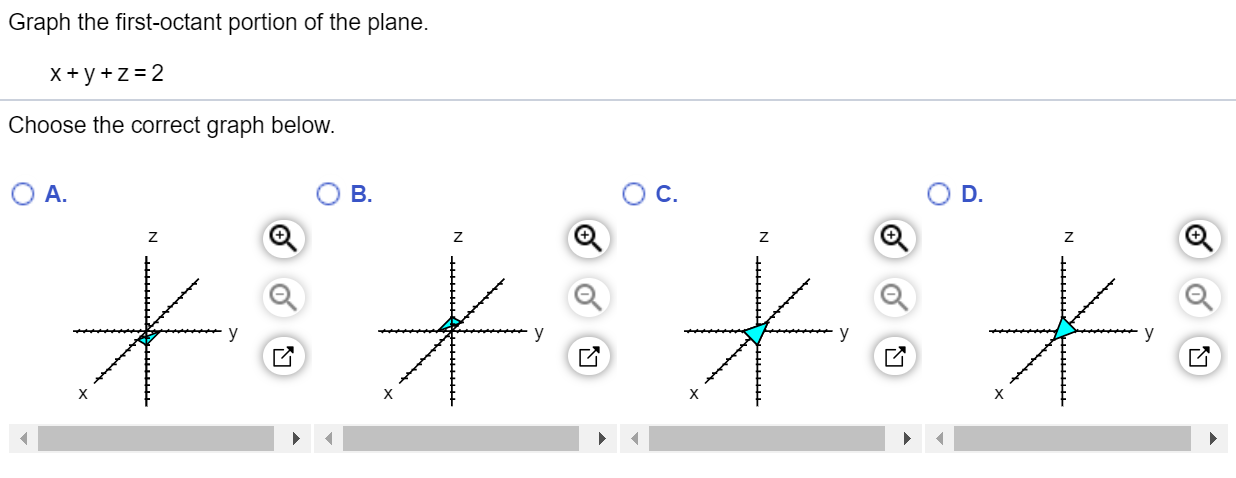 Solved Graph the first-octant portion of the plane. X+y+ZD2 | Chegg.com