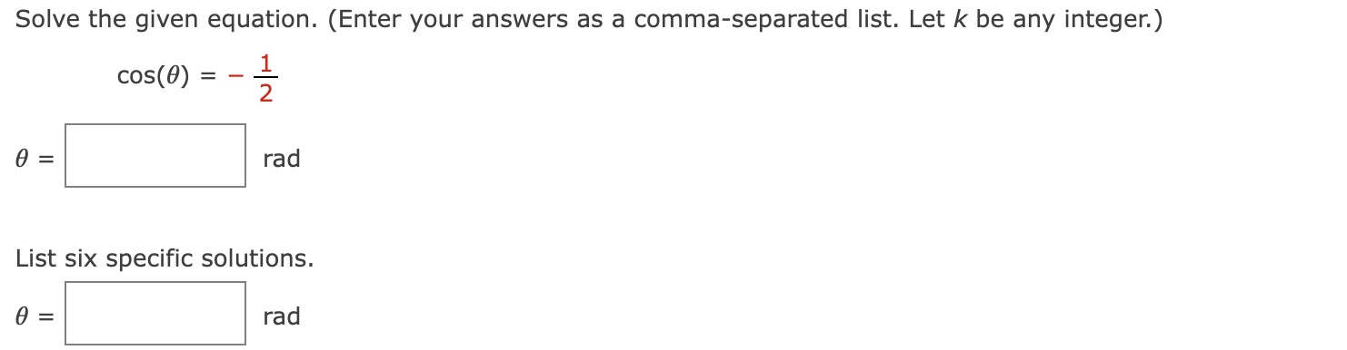 Solved Solve the given equation. (Enter your answers as a | Chegg.com