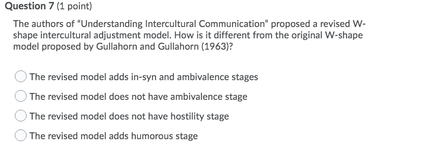 Question 7 (1 point) The authors of "Understanding | Chegg.com