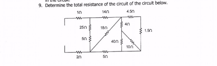 Solved Determine the total resistance of the circuit of the | Chegg.com