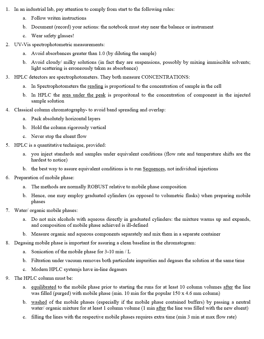 Solved c. a. a. a. a. 1. In an industrial lab, pay attention | Chegg.com