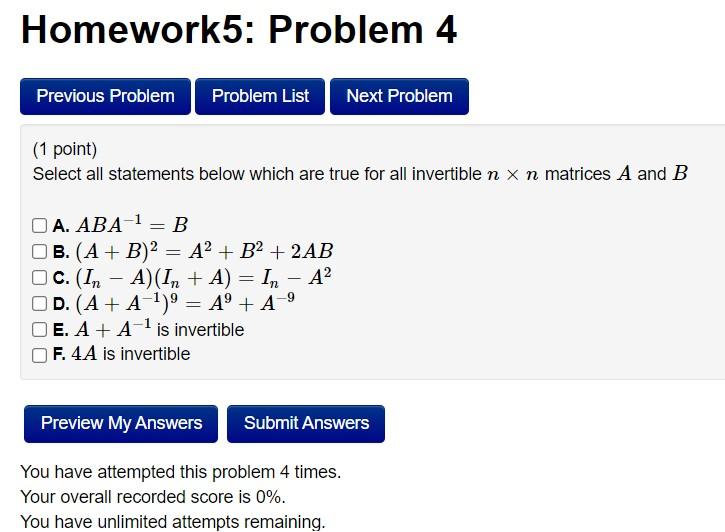Solved Homework5: Problem 4 Previous Problem Problem List | Chegg.com