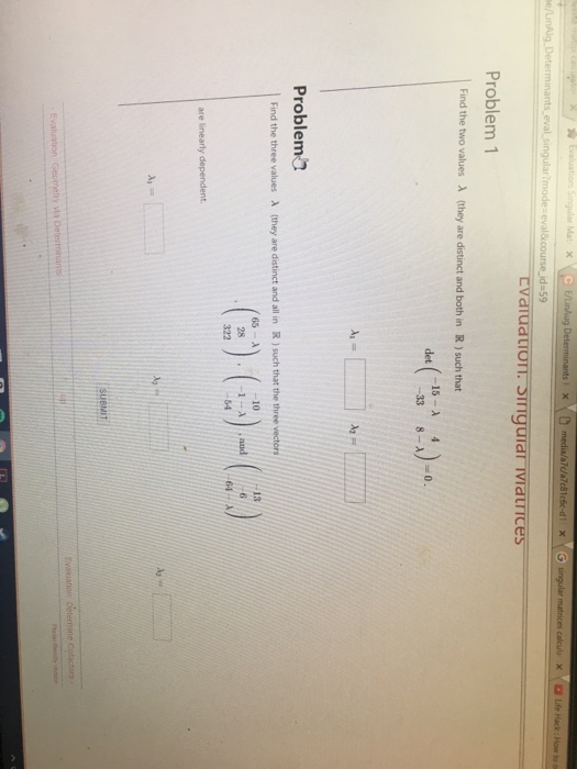 Solved Find the two values lambda (they are distinct and | Chegg.com