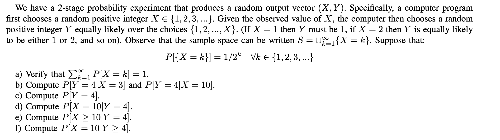 Solved We have a 2-stage probability experiment that | Chegg.com