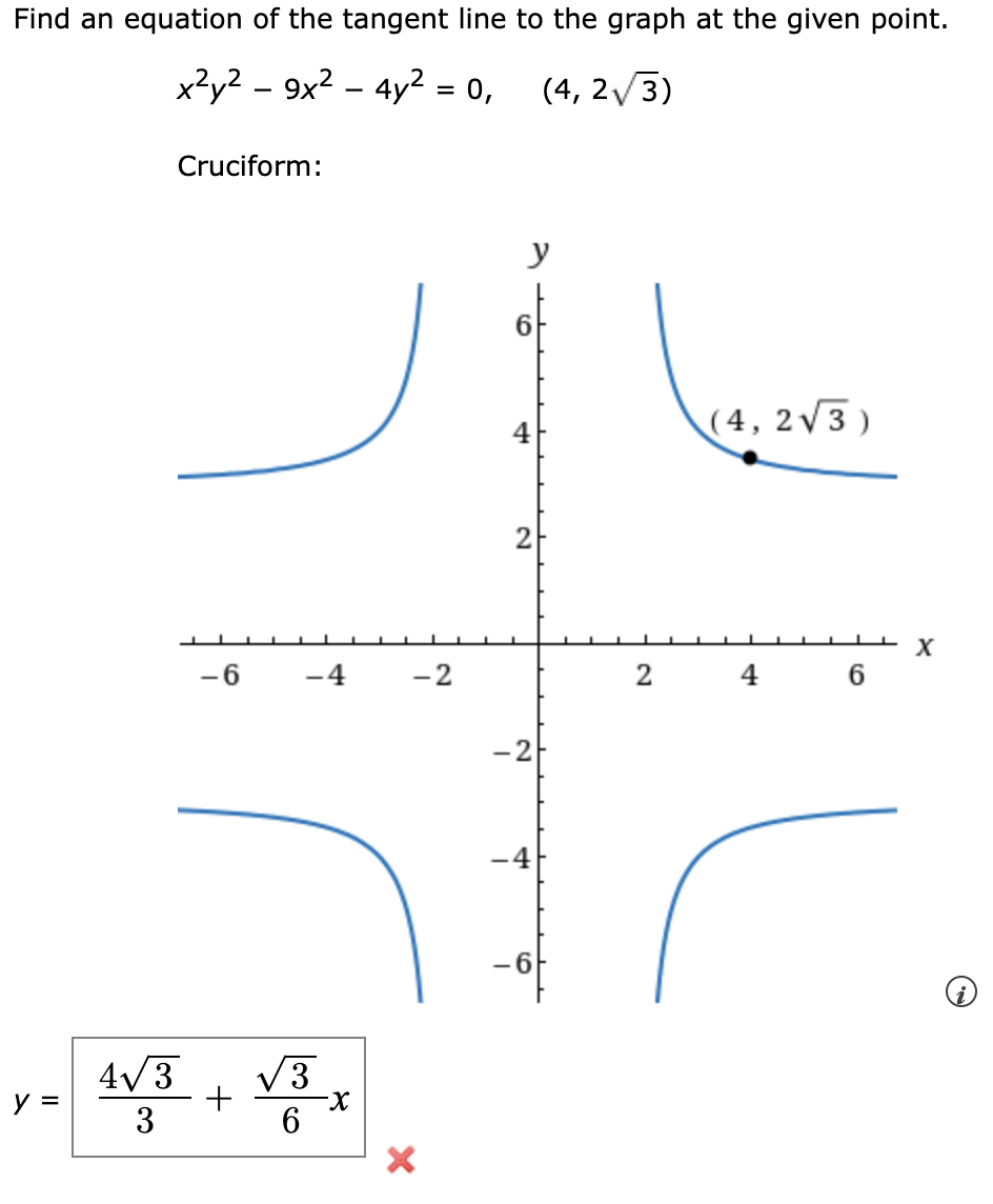 Solved Find an equation of the tangent line to the graph at | Chegg.com