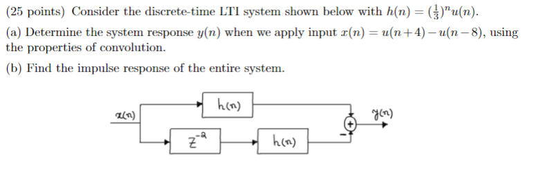 Solved (25 points) Consider the discrete-time LTI system | Chegg.com