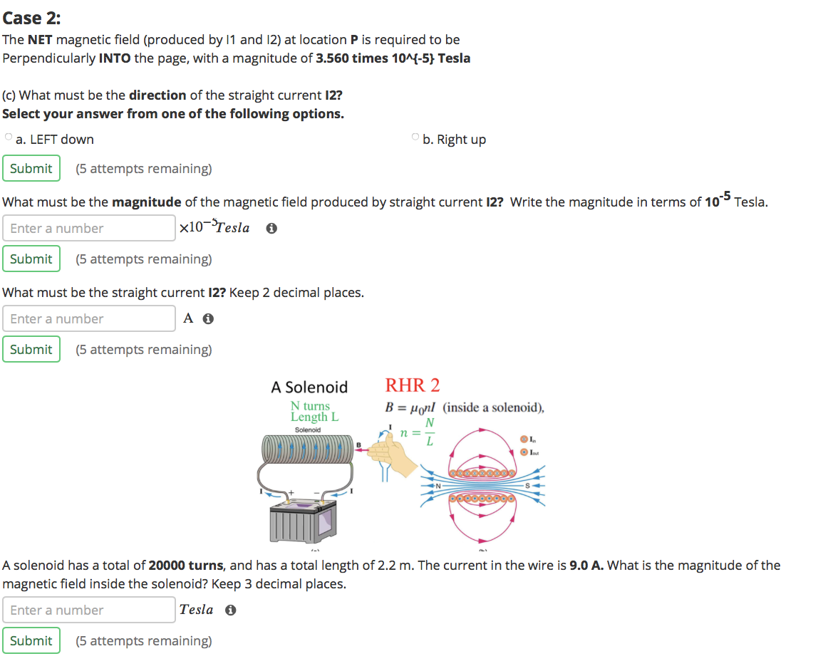 Solved RHR2 - Straight Current, Current Loop and Solenoid | Chegg.com