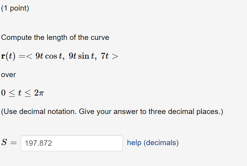 Solved Compute the length of the curve | Chegg.com