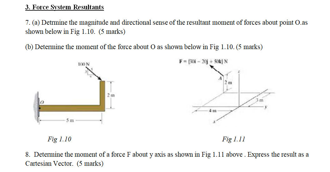 Solved 3. Force System Resultants 7. (a) Detimine the | Chegg.com