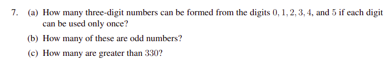 Solved 7. (a) How many three-digit numbers can be formed | Chegg.com