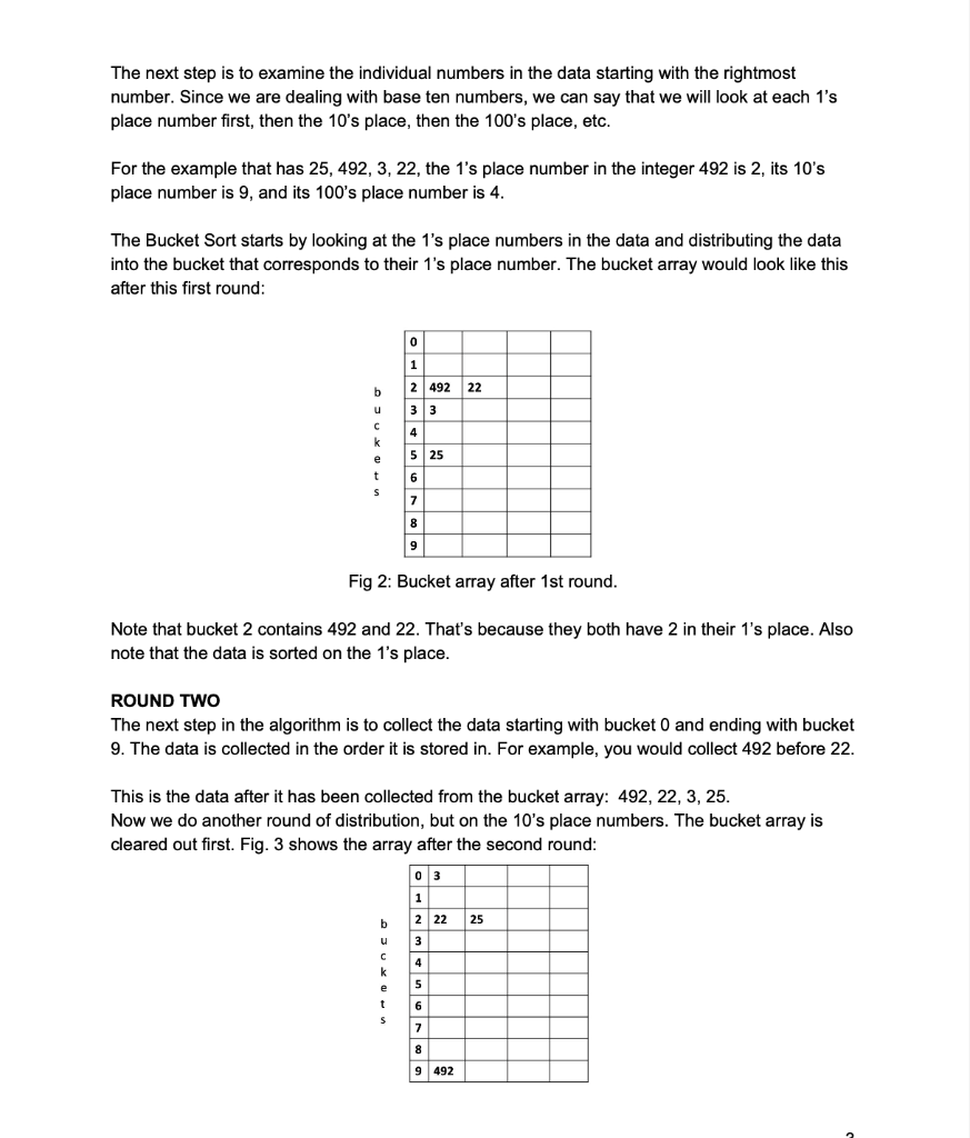 Project Specification Background Bucket Sort Uses