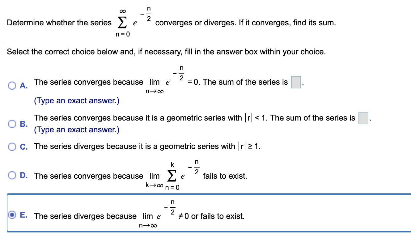 Solved Determine whether the series converges or diverges. | Chegg.com