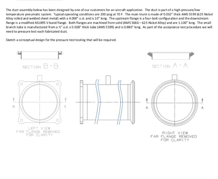 Solved The duct assembly below has been designed by one of | Chegg.com