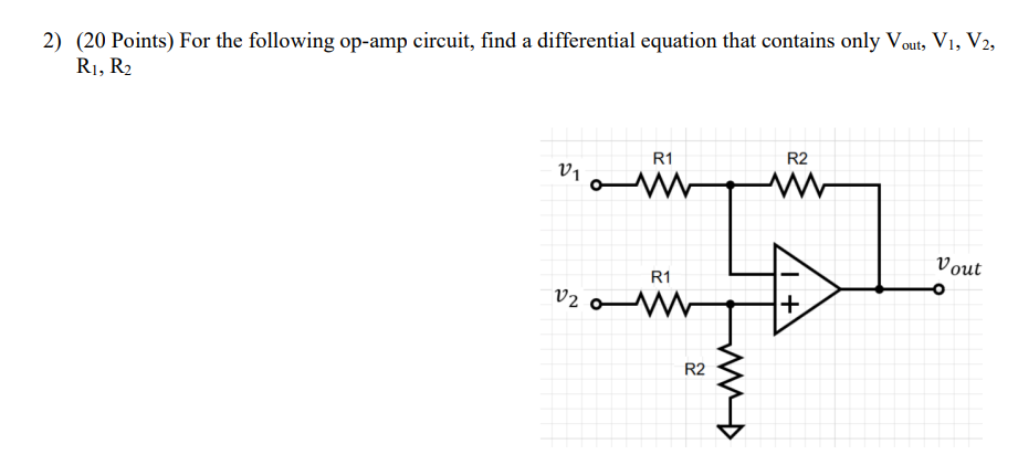 Solved ) For the following op-amp circuit, find a | Chegg.com