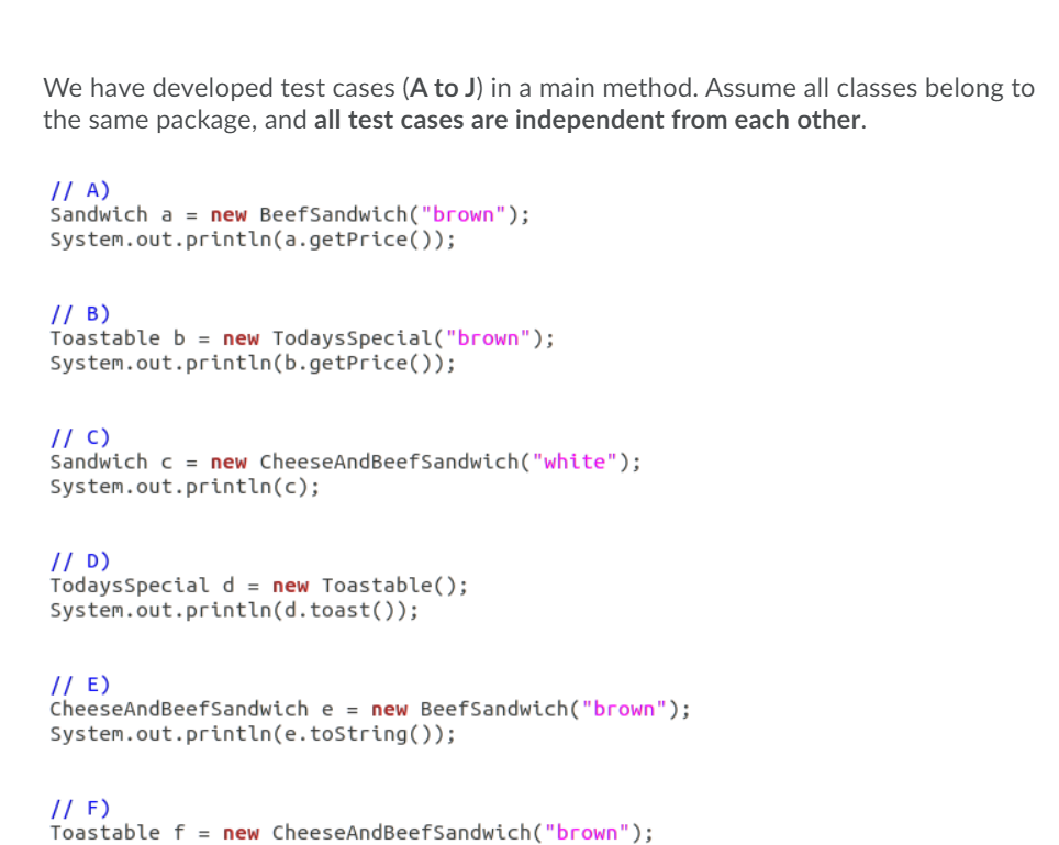 Solved interface Toastable { String toast(); } // --- | Chegg.com