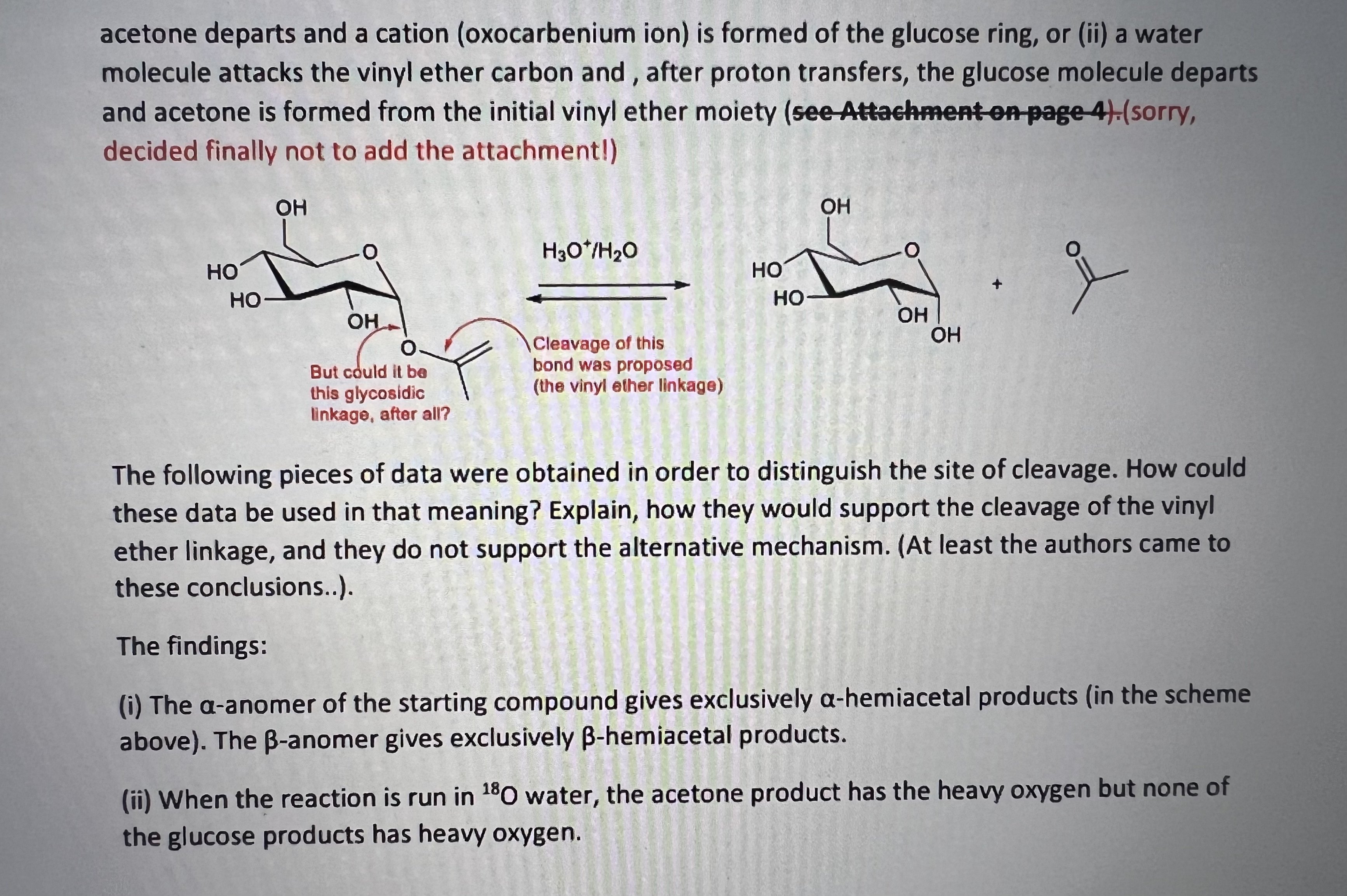 Solved acetone departs and a cation (oxocarbenium ion) ﻿is | Chegg.com