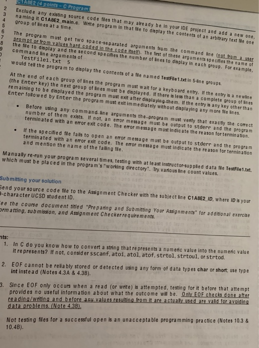 Solved Chabe2 4 Points C Program Exclude Any Existing 4546