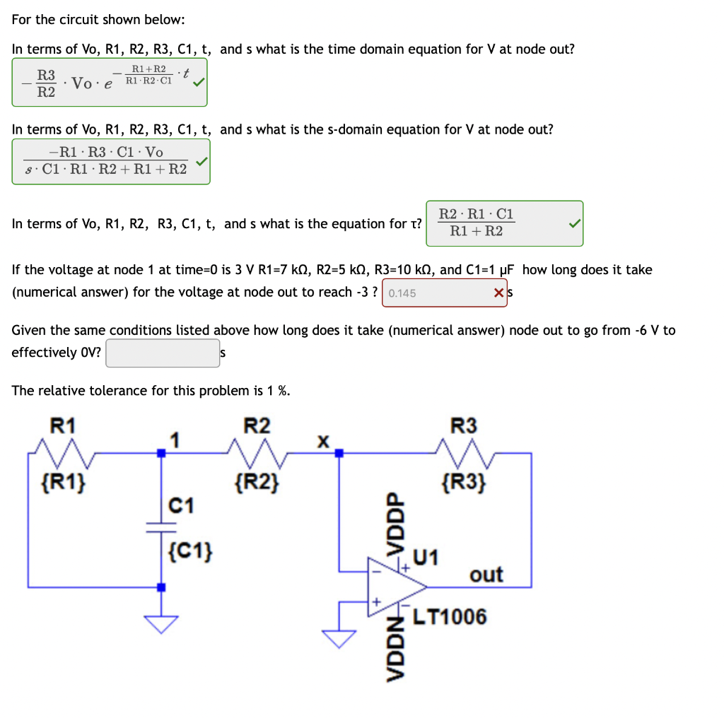 Solved For the circuit shown below: In terms of Vo, R1, R2, | Chegg.com