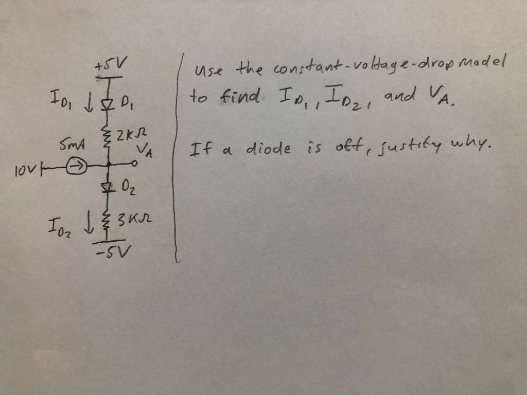 Solved use the constant-voltage-drop madel to find ID1,ID2, | Chegg.com