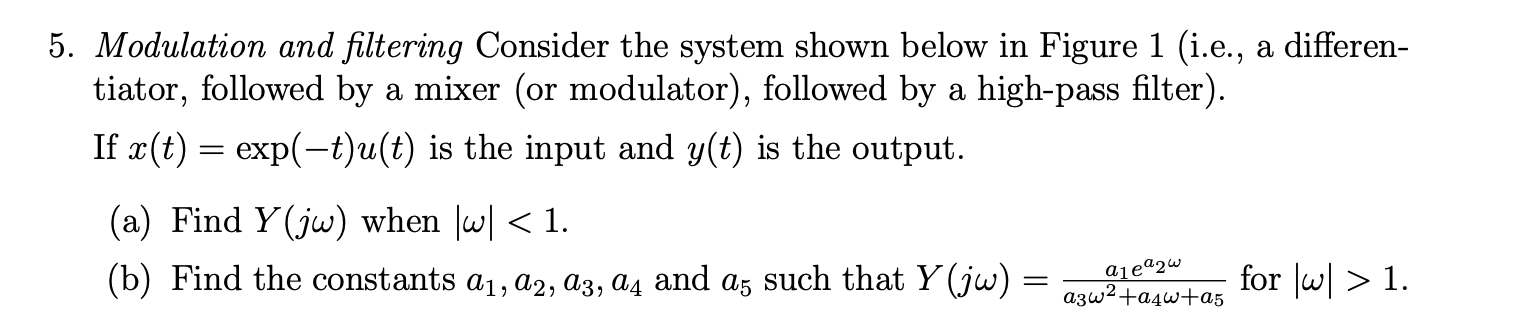 Modulation and filtering Consider the system shown | Chegg.com