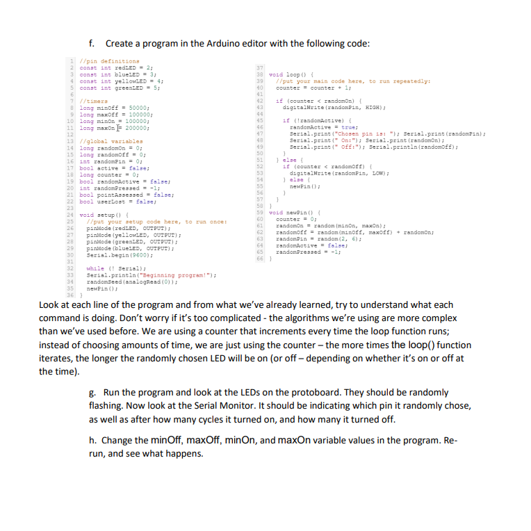 Solved 1. Randomly light up LEDs. We're going to connect | Chegg.com