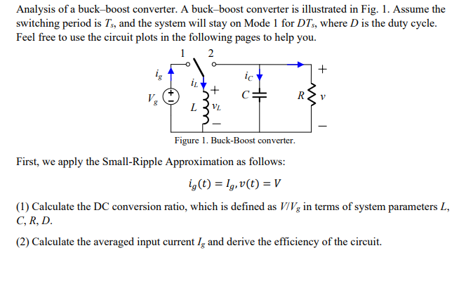 Solved Analysis of a buck-boost converter. A buck-boost | Chegg.com