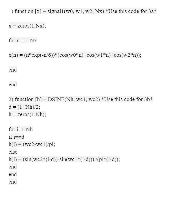 Solved x=zeros(1,Nx) for n=1:Nx | Chegg.com
