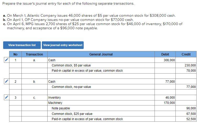 Solved Prepare the issuer's journal entry for each of the | Chegg.com