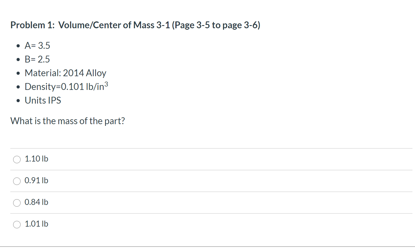 Solved Problem 1: Volume/Center of Mass 3-1. (Page 3-5 to | Chegg.com