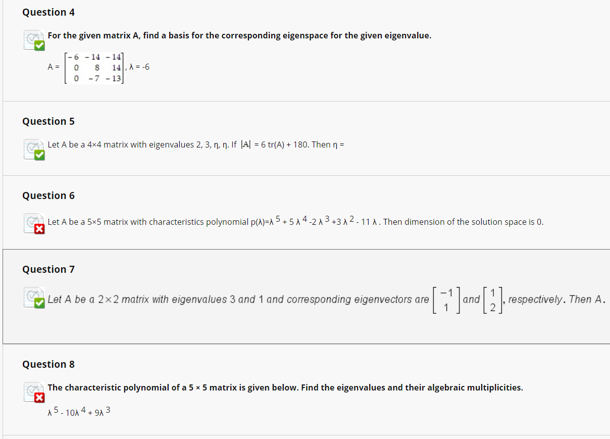 Solved Question 1 Find a formula for Ak A = [-20 28 -24 32 | Chegg.com
